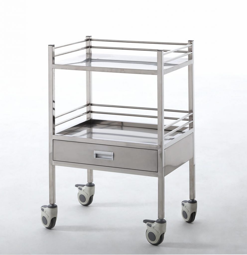 Chariot de soins inox – 1 tiroir - ESTTM&CO